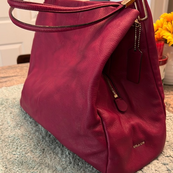 Coach | Bags | Coach Edie Pebble Leather Hot Pink Shoulder Bag | Poshmark